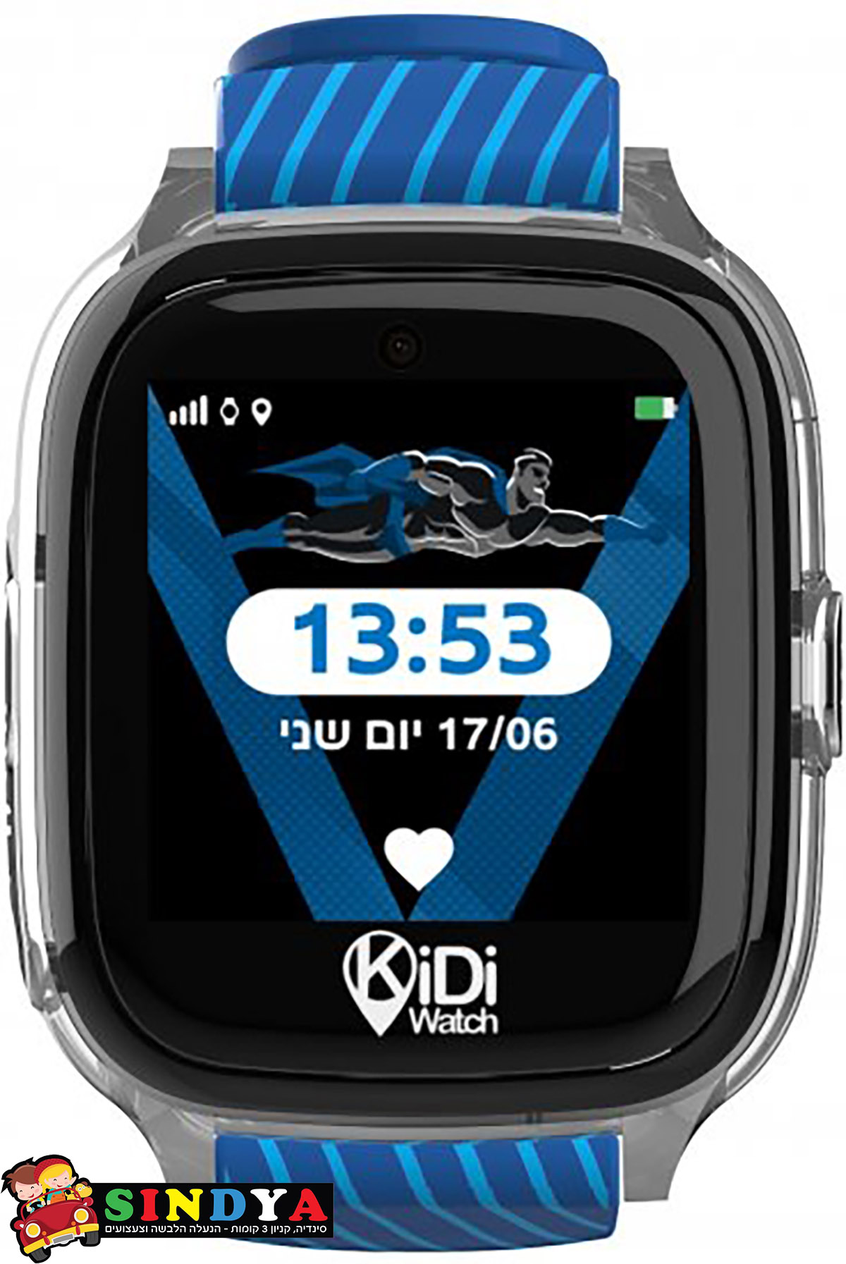 שעון GPS חכם לילדים עם סים מובנה Kidiwatch Pro 2.1 בצבע כחול