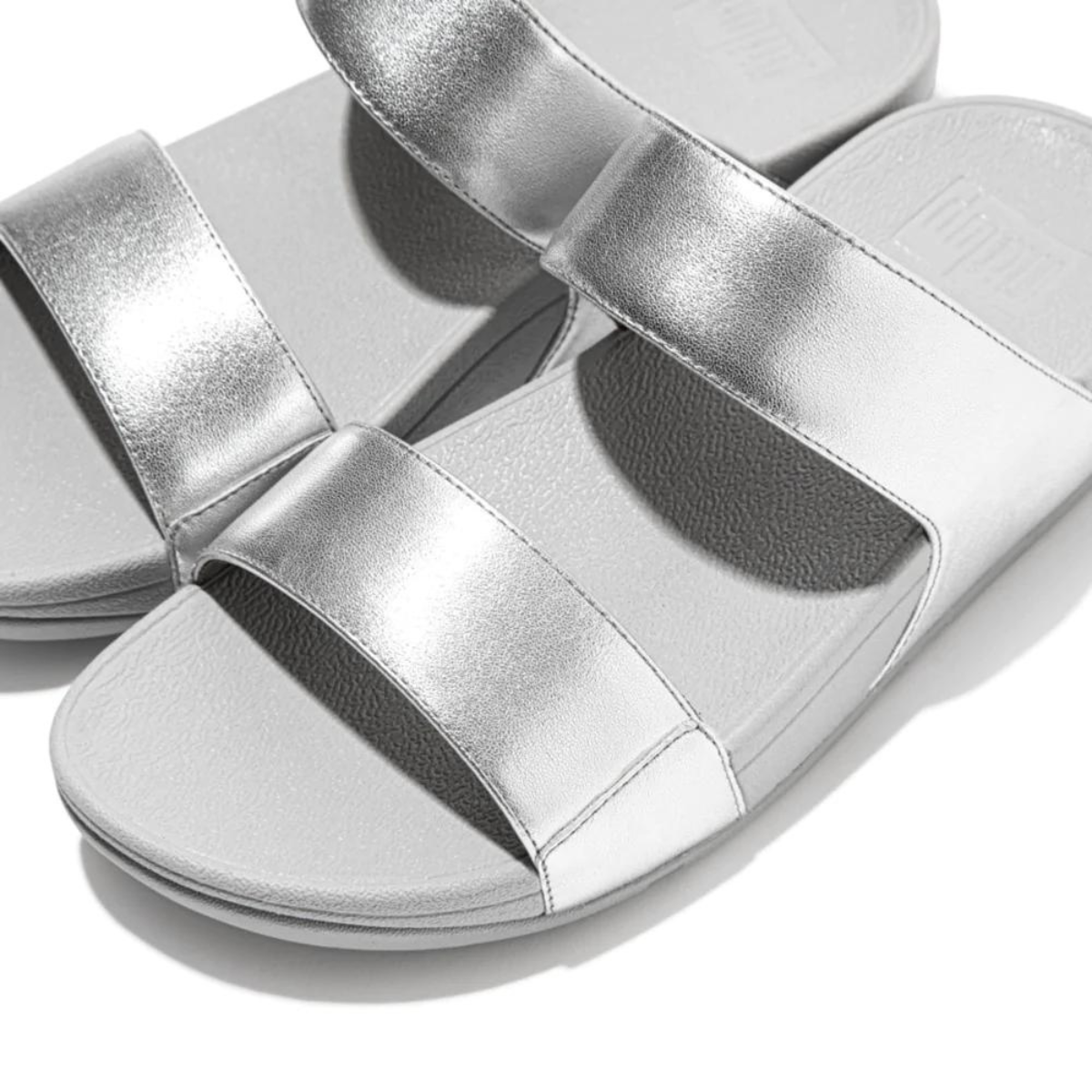 FITFLOP | פיטפלופ - Fitflop Lulu Leather Slides Silver פיט פלופ כפכפי ...