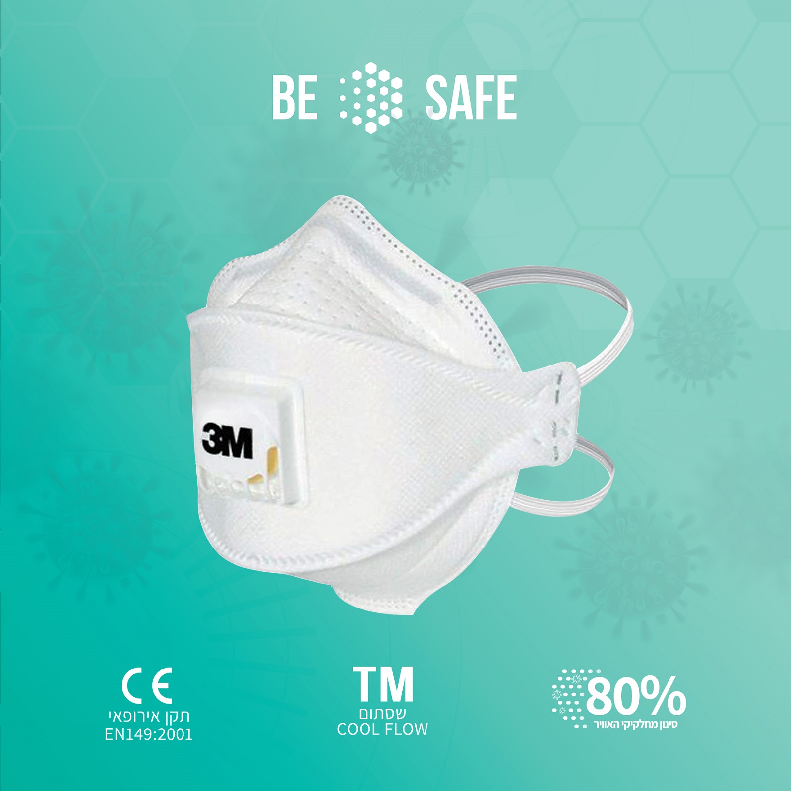 מסיכה נשמית 3M תקן N94 - מסיכות נשמיות | Be Safe